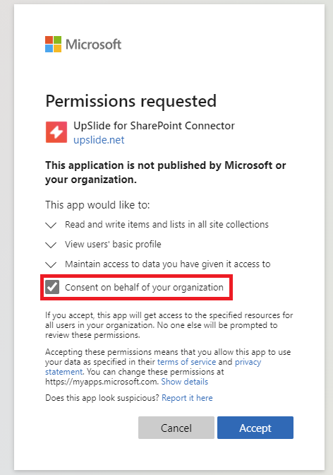 SharePoint Grant Consent To All Users UpSlide Help Support
